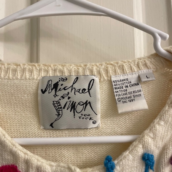 Michael Simon | Sweaters | Vintage Michael Simon White Summer Short ...